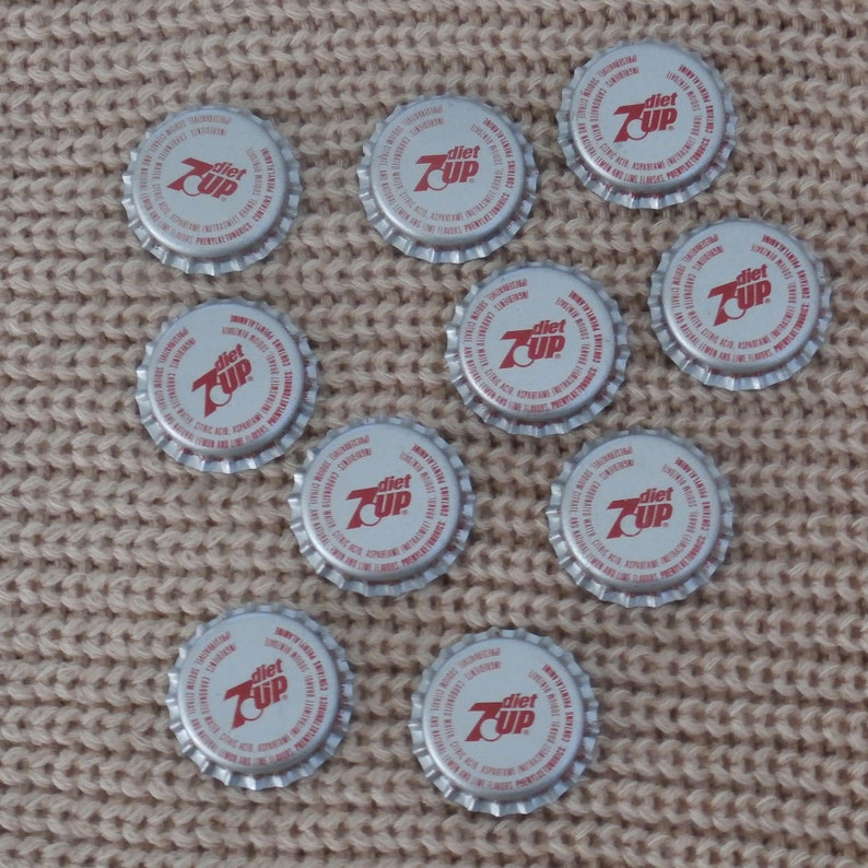 10 Diet 7UP 7 up Soda Bottle Caps for Crafting or Collecting - Etsy