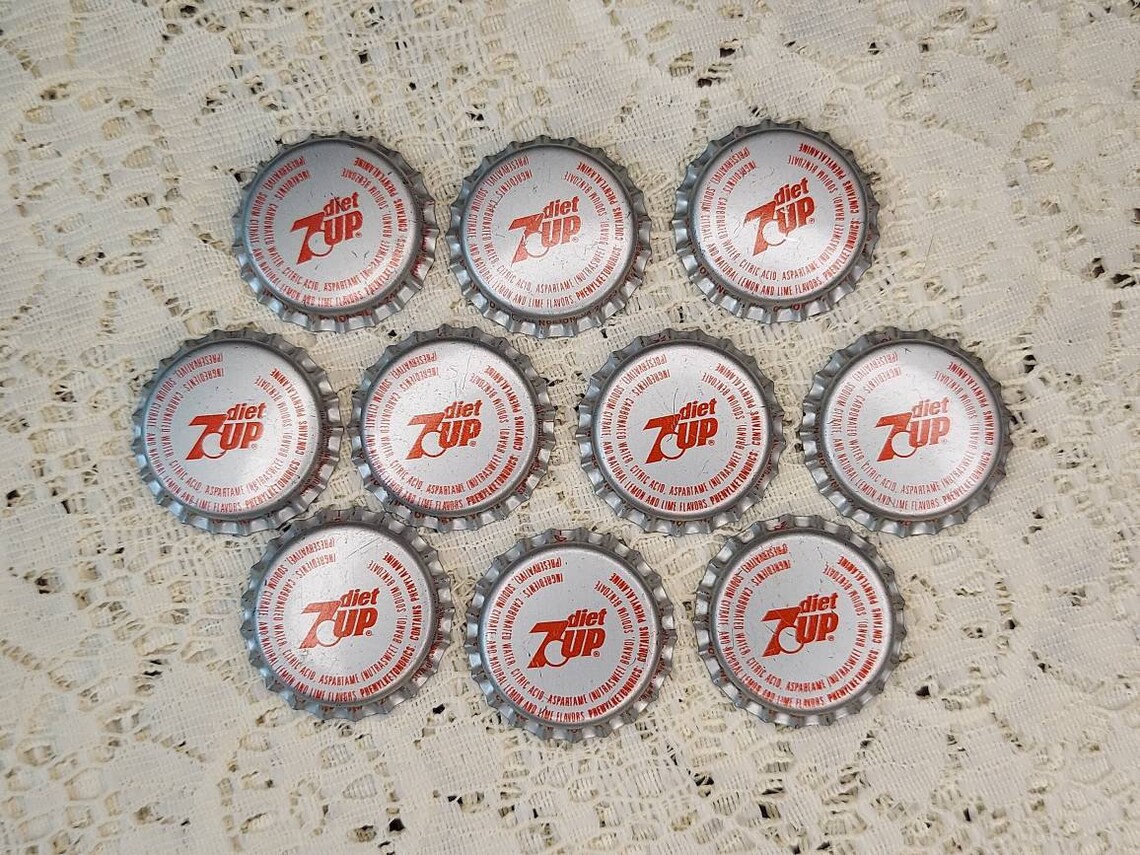 10 Diet 7UP 7 up Soda Bottle Caps for Crafting or Collecting - Etsy