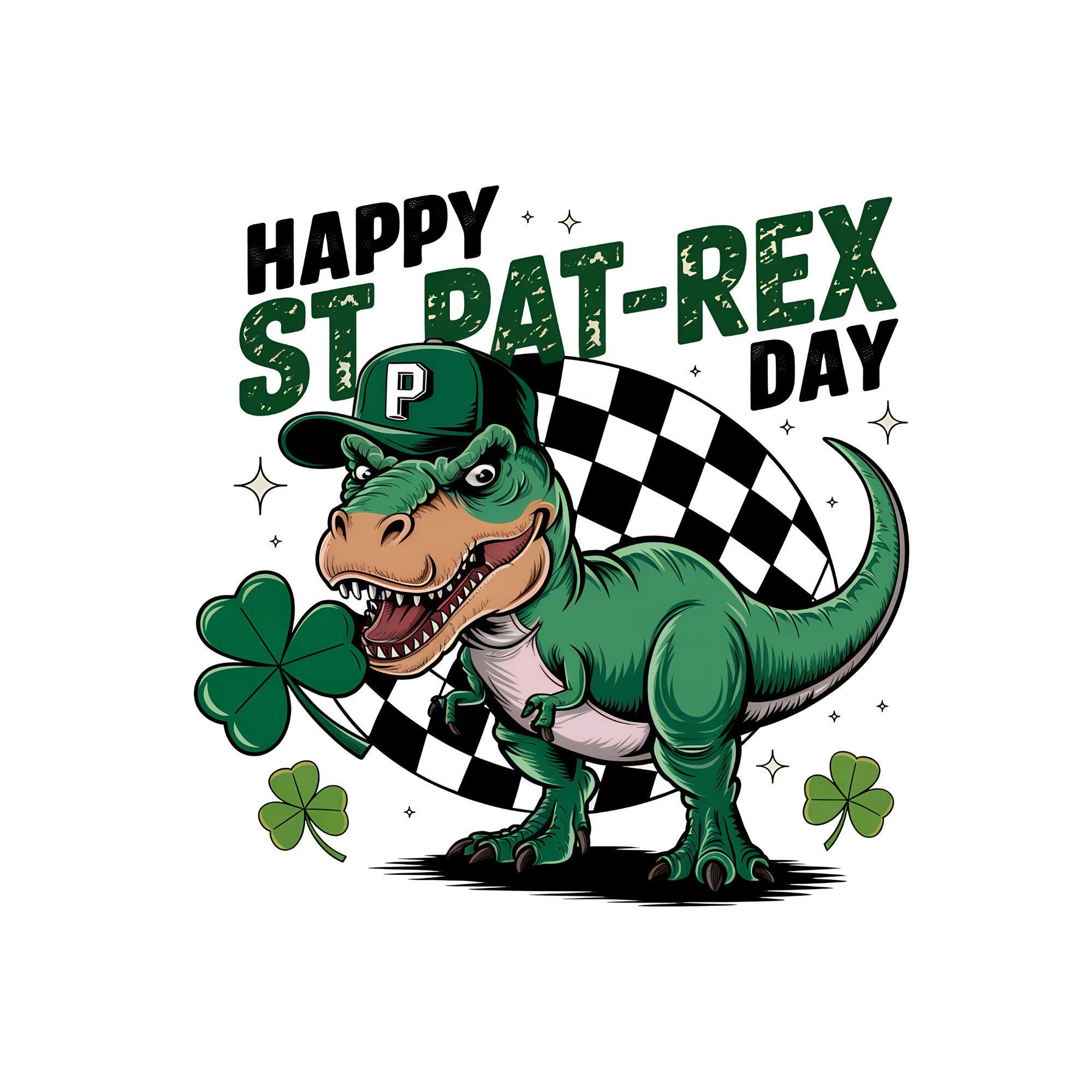 Happy St.pat-rex Day Png, Patrick Dinosaur Png, Retro St Pattys Day Png ...