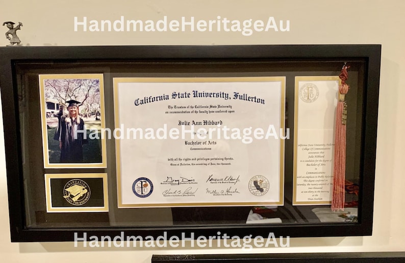 Wooden Diploma Frame With Tassel Holder & Photo | Graduation Frame | Diploma Shadow Box | Gift ...