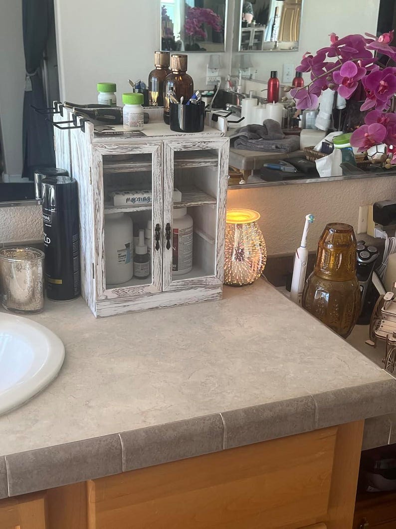 Wooden Countertop Organizer Cabinet | Perfume Organizer | Storage ...