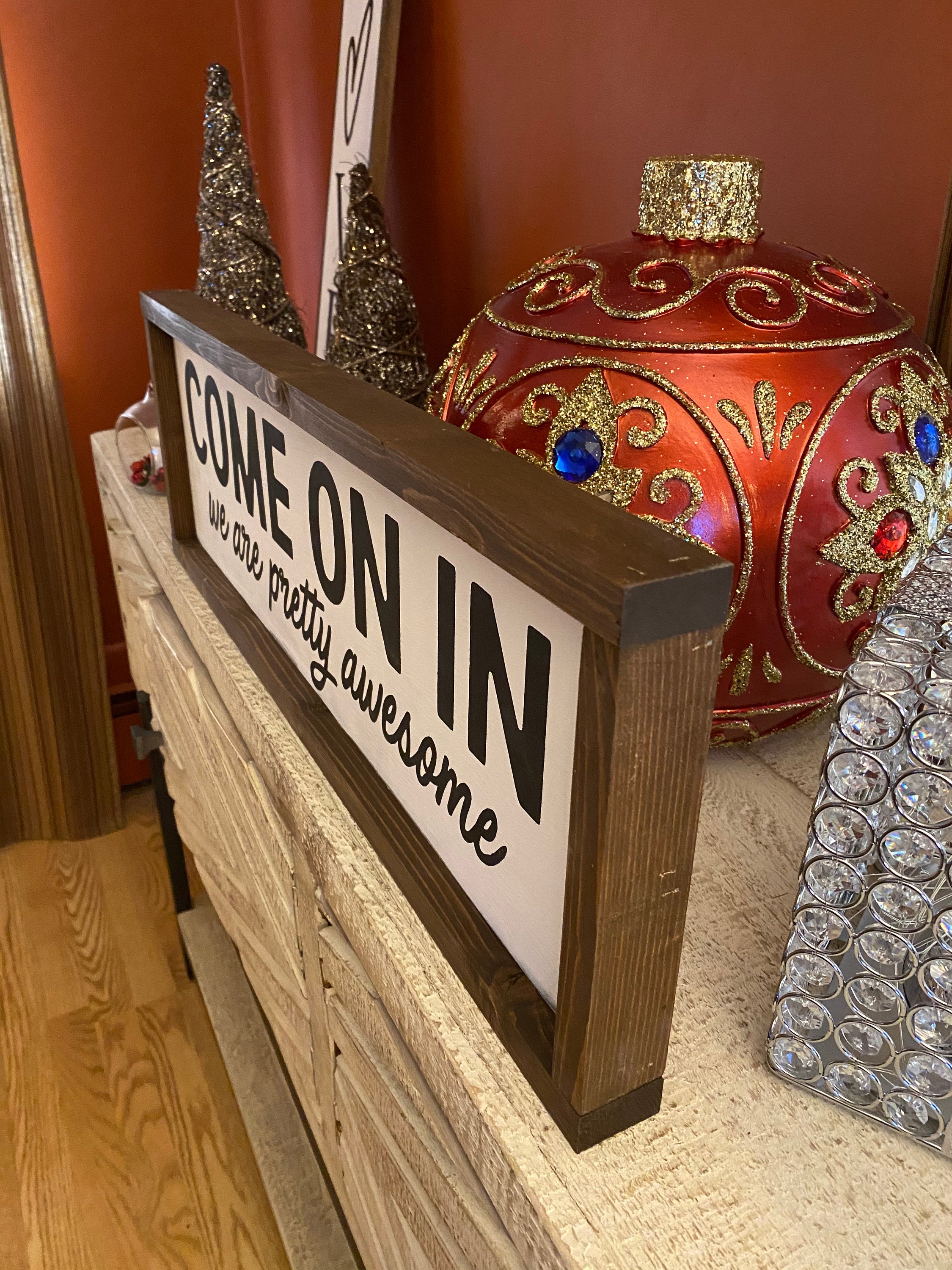 Hand Painted Farmhouse Wood Sign, Rustic Entryway Decor - Etsy