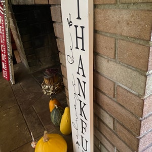 Always Be Thankful Vertical Wood Sign Porch Fall Thanksgiving Wood Sign ...