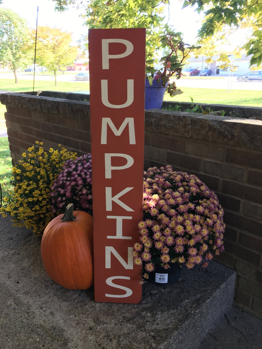 Fall Porch Sign Wooden "pumpkin" Fall Porch Sign - Vertical Lean-to ...