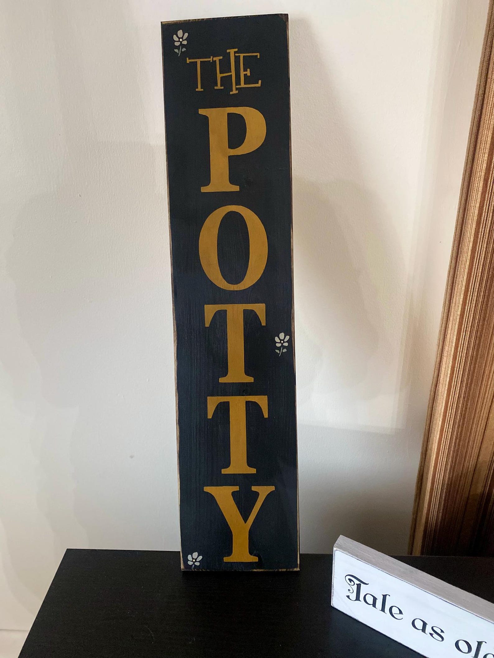 Hand-painted "the Potty" Wood Bathroom Sign - Rustic Farmhouse Decor - Etsy