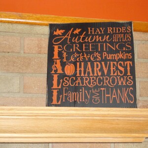 FALL WOOD Sign / Fall Decor , Halloween Decor , Thanksgiving Decor ...
