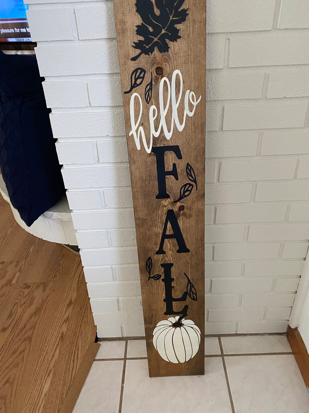Vertical Sign, Hello Fall, Porch Sign, Fall Sign, Autumn Sign, Fall ...