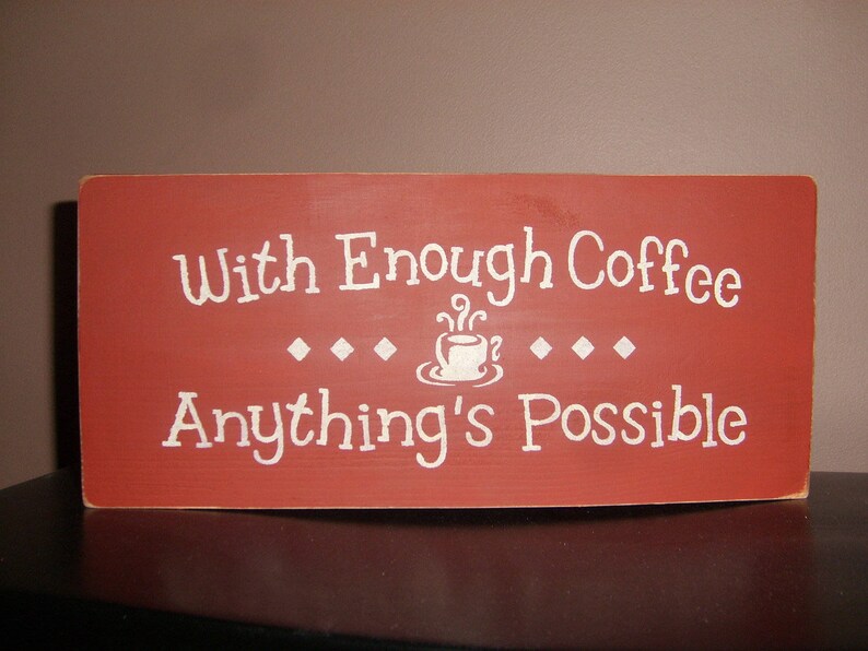 Hand Painted Coffee Sign: Rustic Farmhouse Kitchen Decor (12" X 6") - Etsy