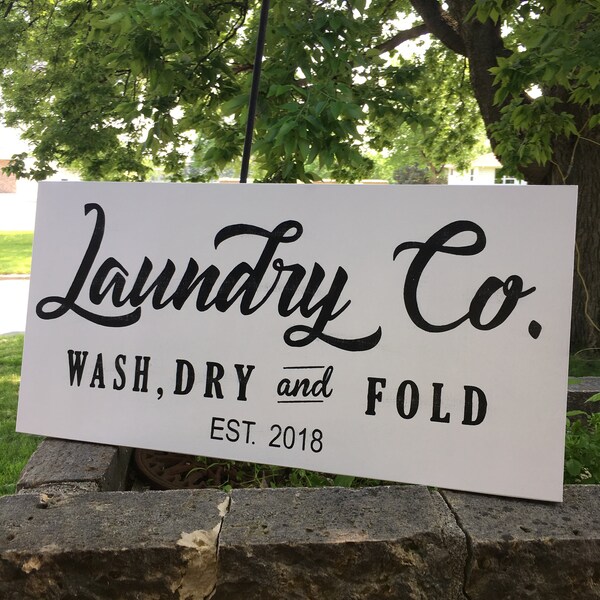 Wood Laundry Sign - Etsy