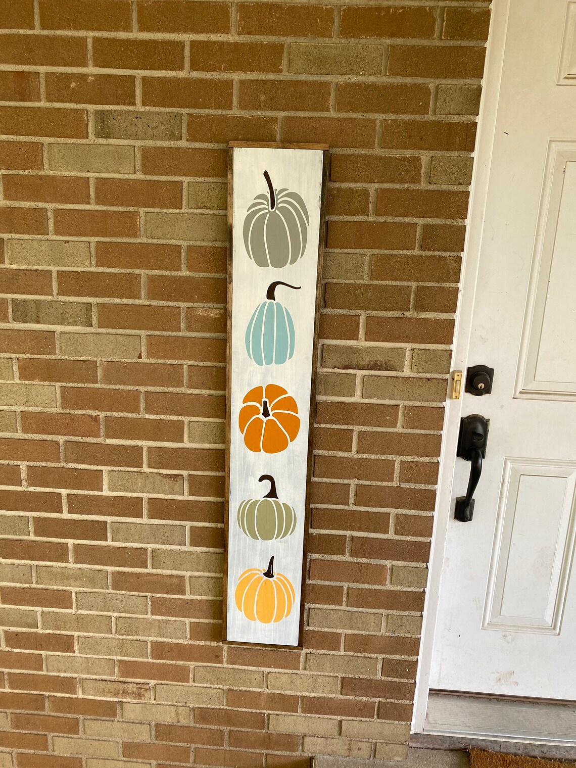 Fall Pumpkin Sign Porch Pumpkin Wood Sign Vertical - Etsy