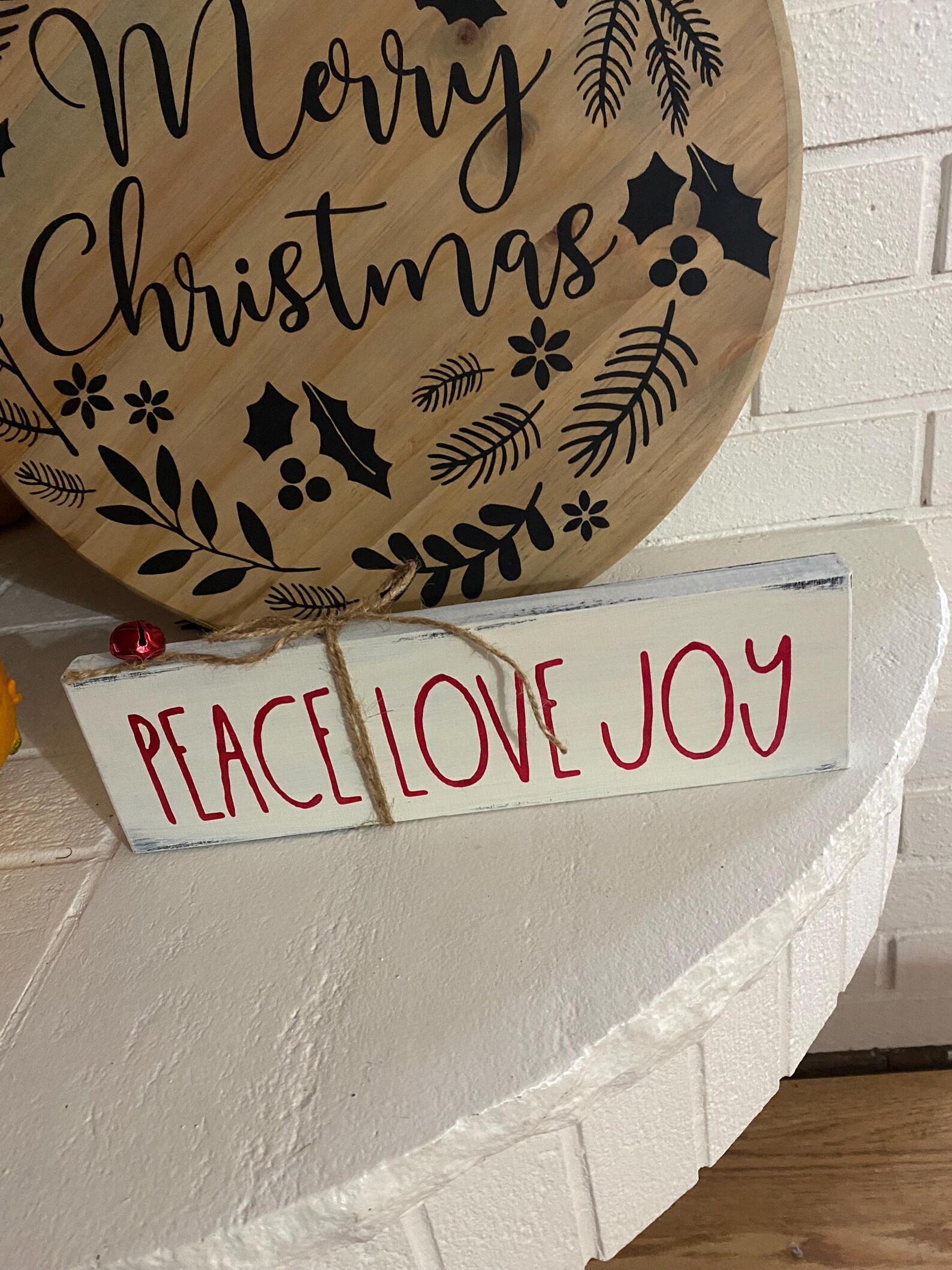 Rustic Peace Love Joy Christmas Sign: Hand Painted Wood Decor - Etsy