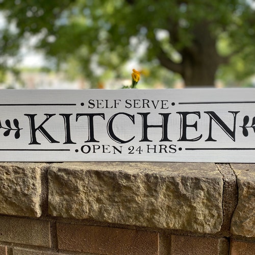 Farmhouse Kitchen Sign Rustic Kitchen Decor Self Serve - Etsy
