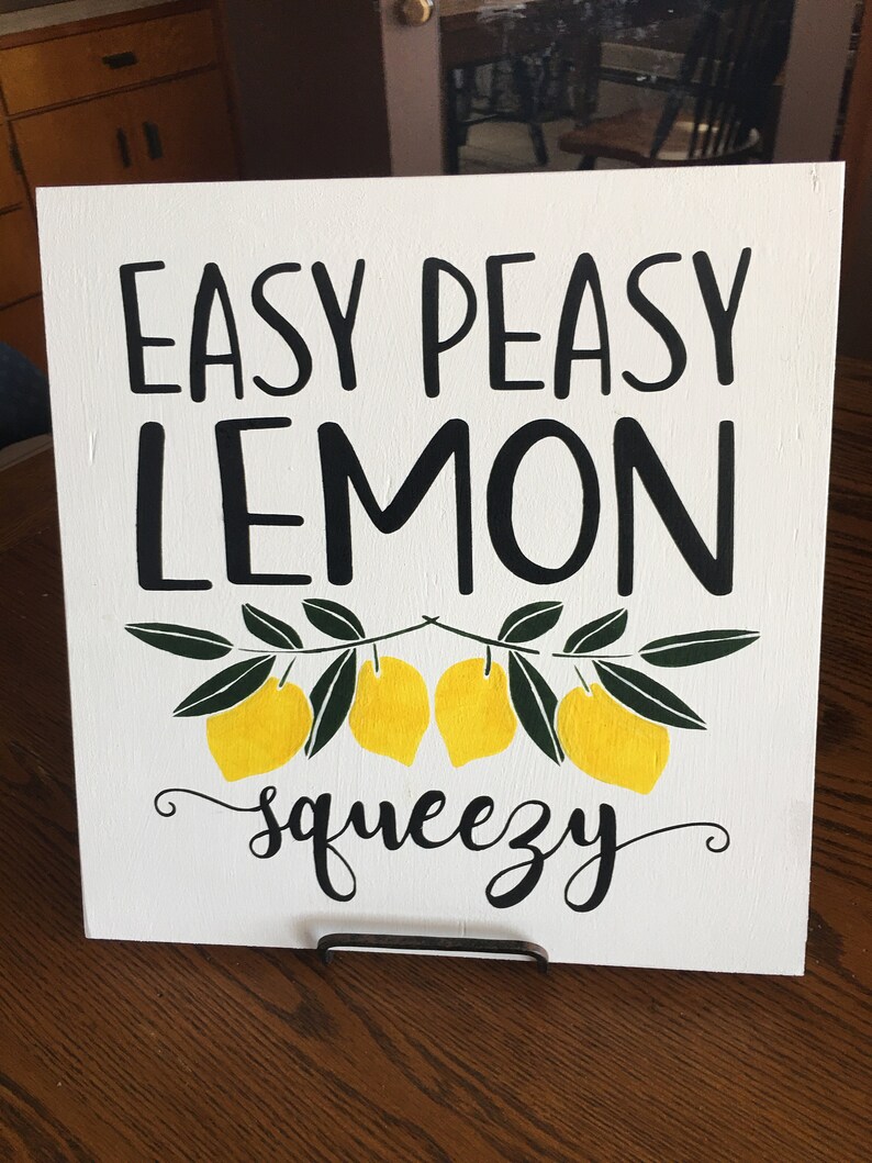 Easy Peasy Lemon Squeezy Wood Sign Farmhouse Kitchen Decor | Etsy