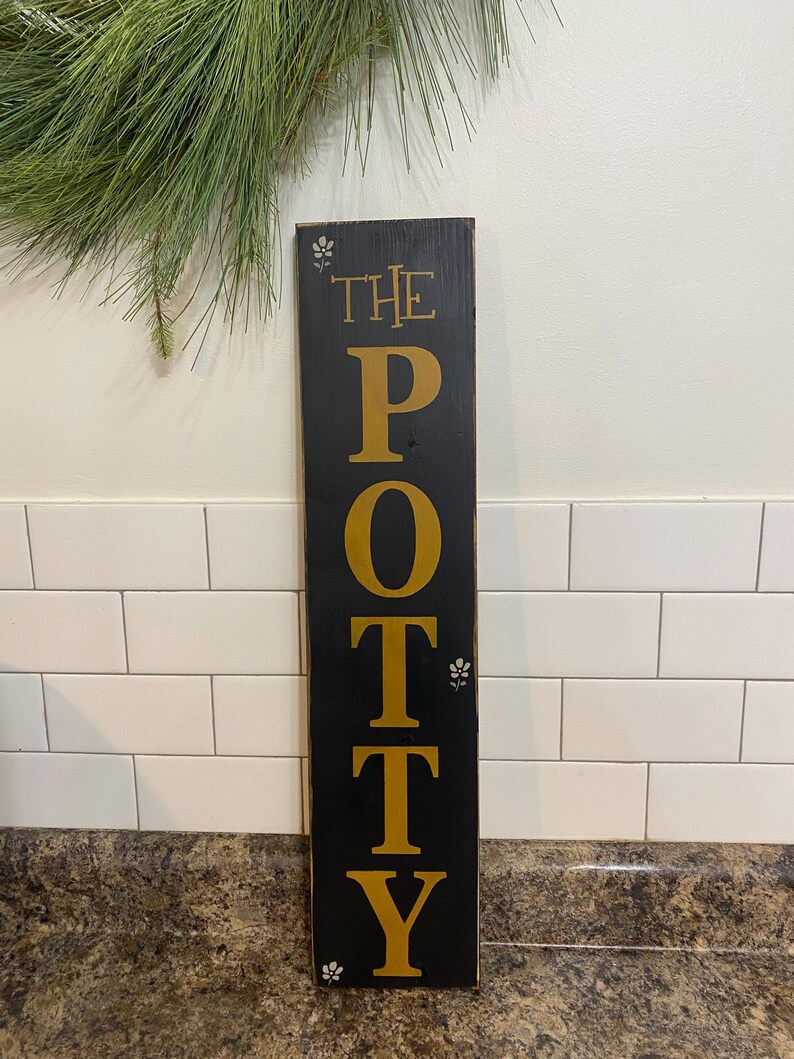Hand-painted "the Potty" Wood Bathroom Sign - Rustic Farmhouse Decor - Etsy