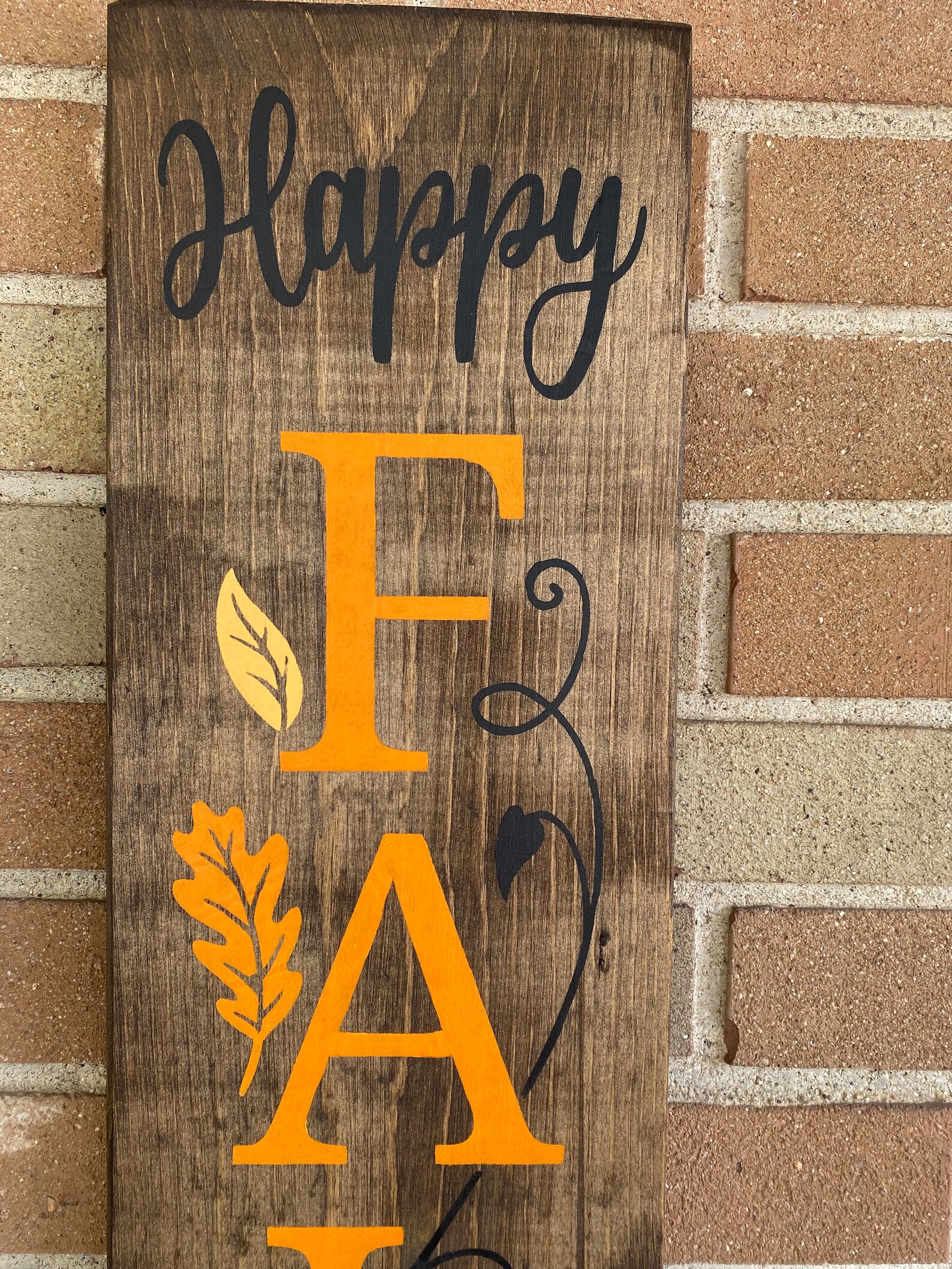 Hand-painted "happy Fall Y'all" Wood Porch Sign: Stained Dark Walnut - Etsy
