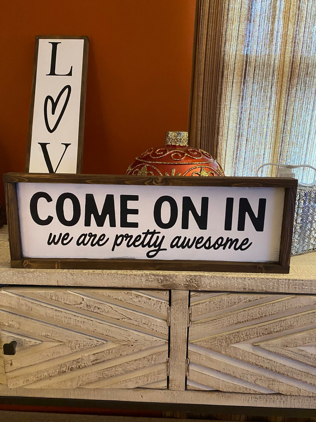 Hand Painted Farmhouse Wood Sign, Rustic Entryway Decor - Etsy