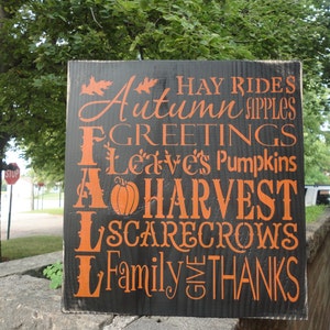 FALL WOOD Sign / Fall Decor , Halloween Decor , Thanksgiving Decor ...