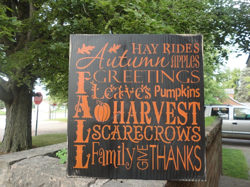 FALL WOOD Sign / Fall Decor Halloween Decor Thanksgiving - Etsy