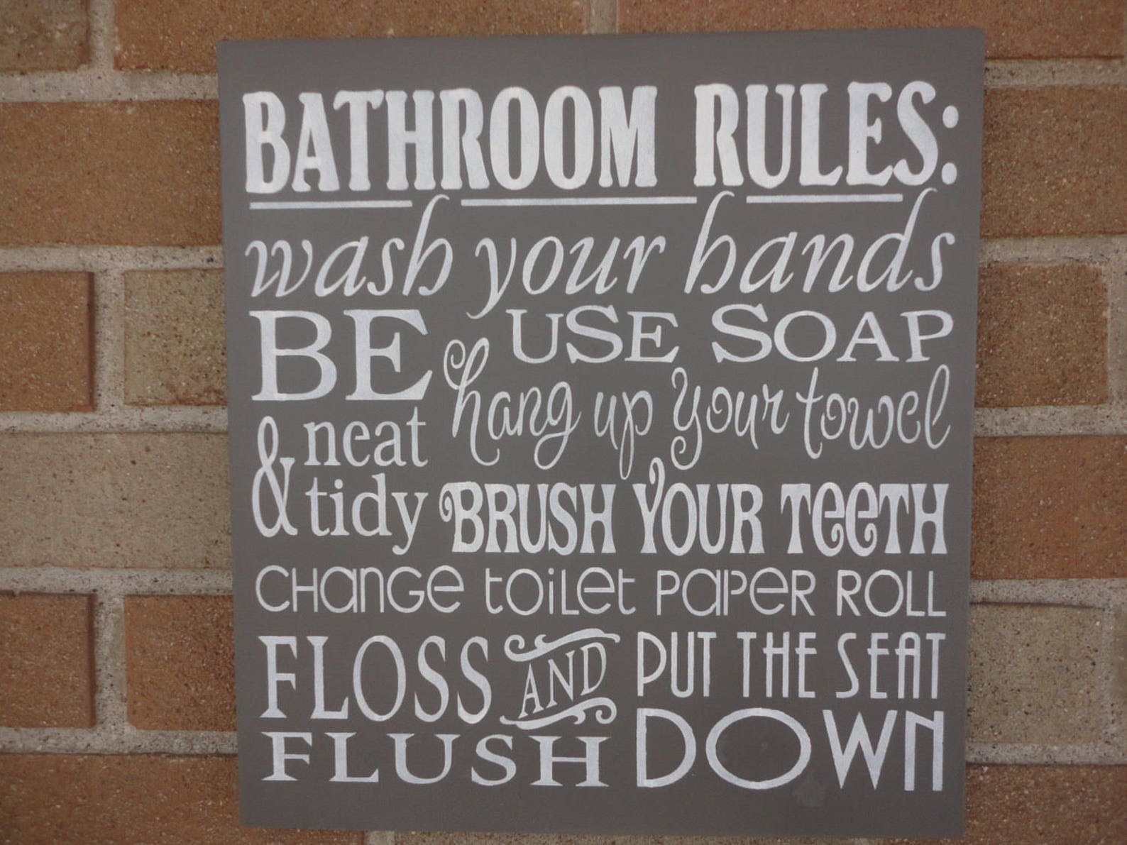 BATHROOM Sign / Bathroom Rules Sign / Decorate Your Bathroom - Etsy