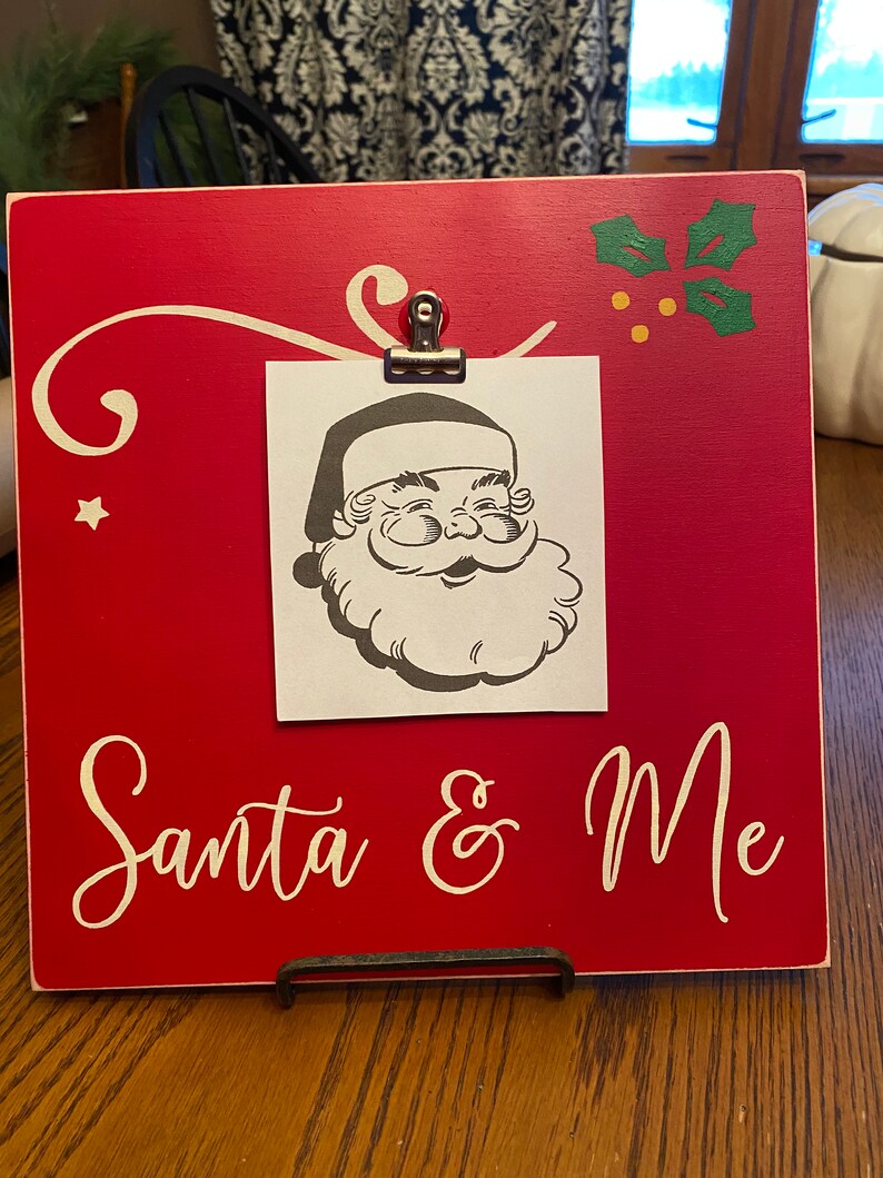 Santa & Me Christmas Photo Frame Christmas Decor Photo Clip - Etsy