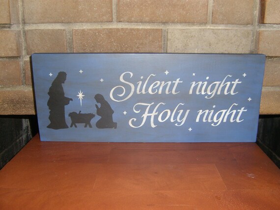 Silent Night Holy Night Christmas Sign Nativity Christmas | Etsy