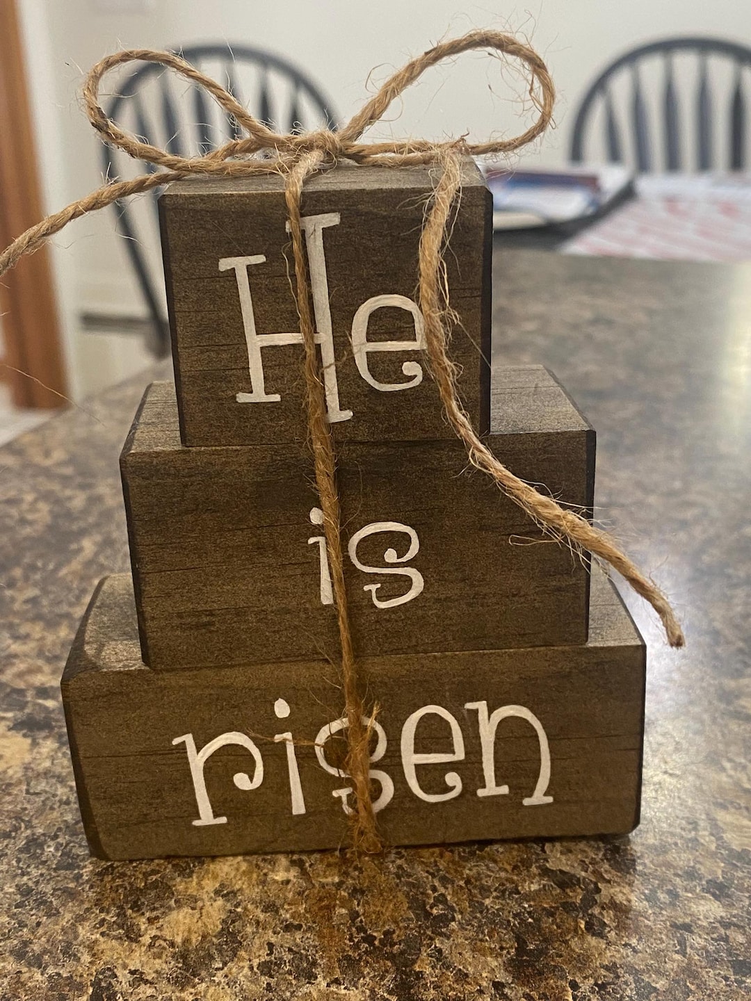 He is Risen Wood Sign Shelf Sitter Wood Blocks Easter Tiered Tray Decor ...
