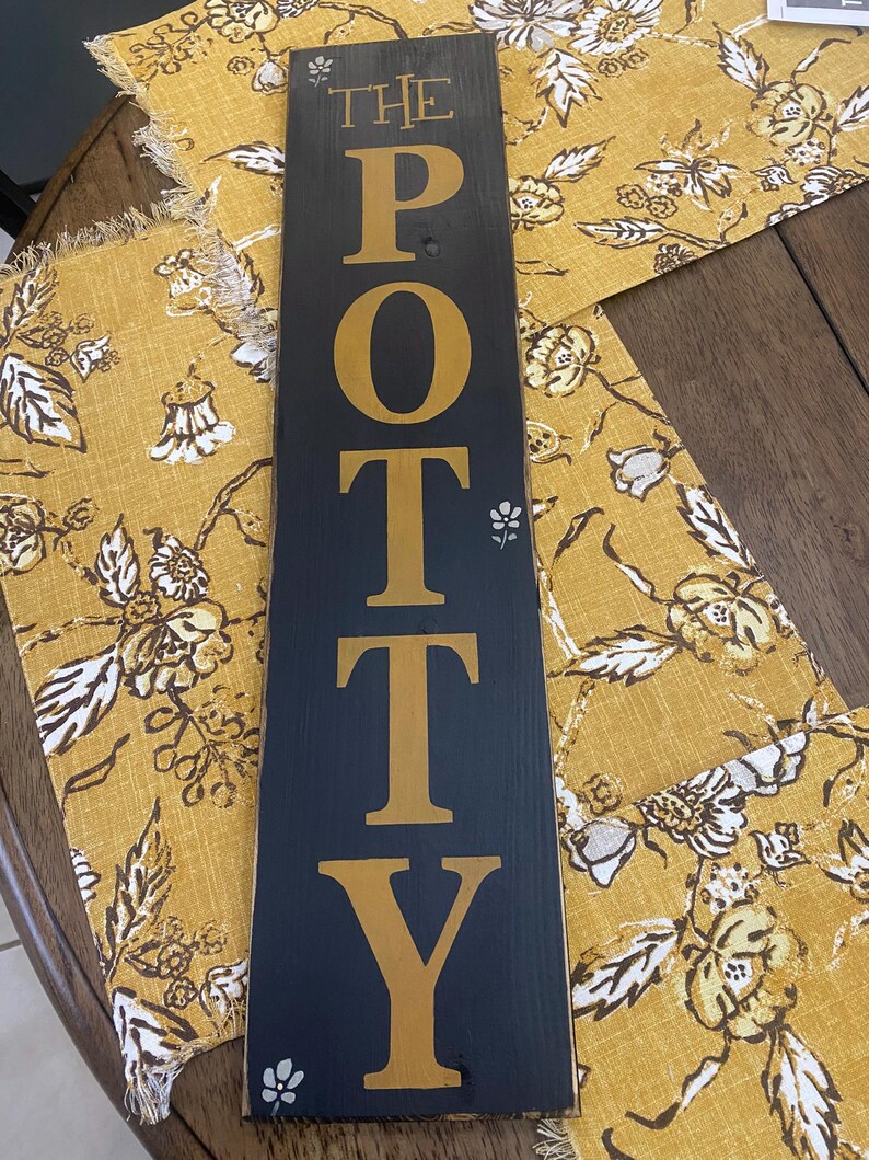 Hand-painted "the Potty" Wood Bathroom Sign - Rustic Farmhouse Decor - Etsy