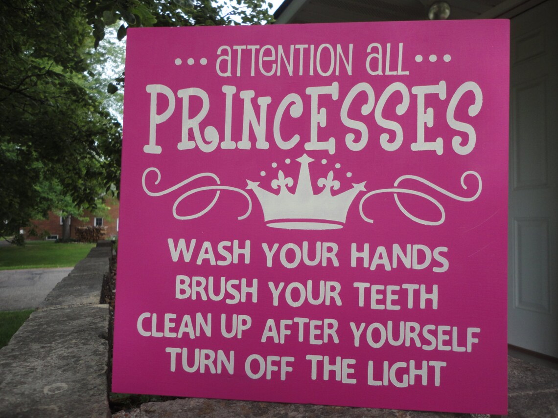Princesses Bathroom Sign Girls Bathroom Girl's - Etsy