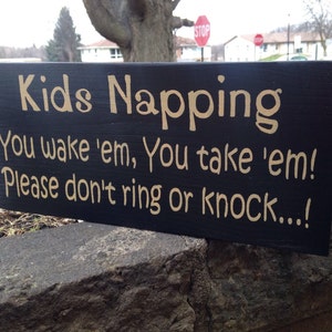 Front Door Sign/kids Napping/wood Sign/home Decor/patio Sign/porch Sign ...