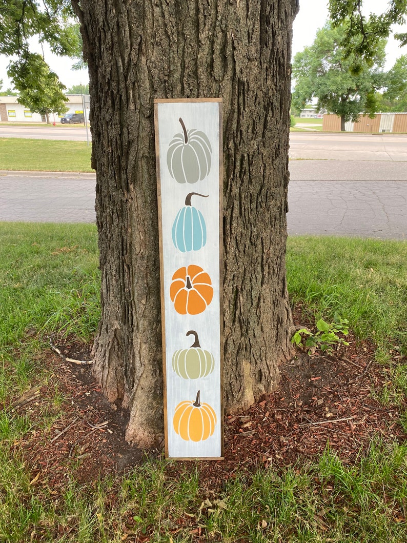Fall Pumpkin Sign Porch Pumpkin Wood Sign Vertical - Etsy