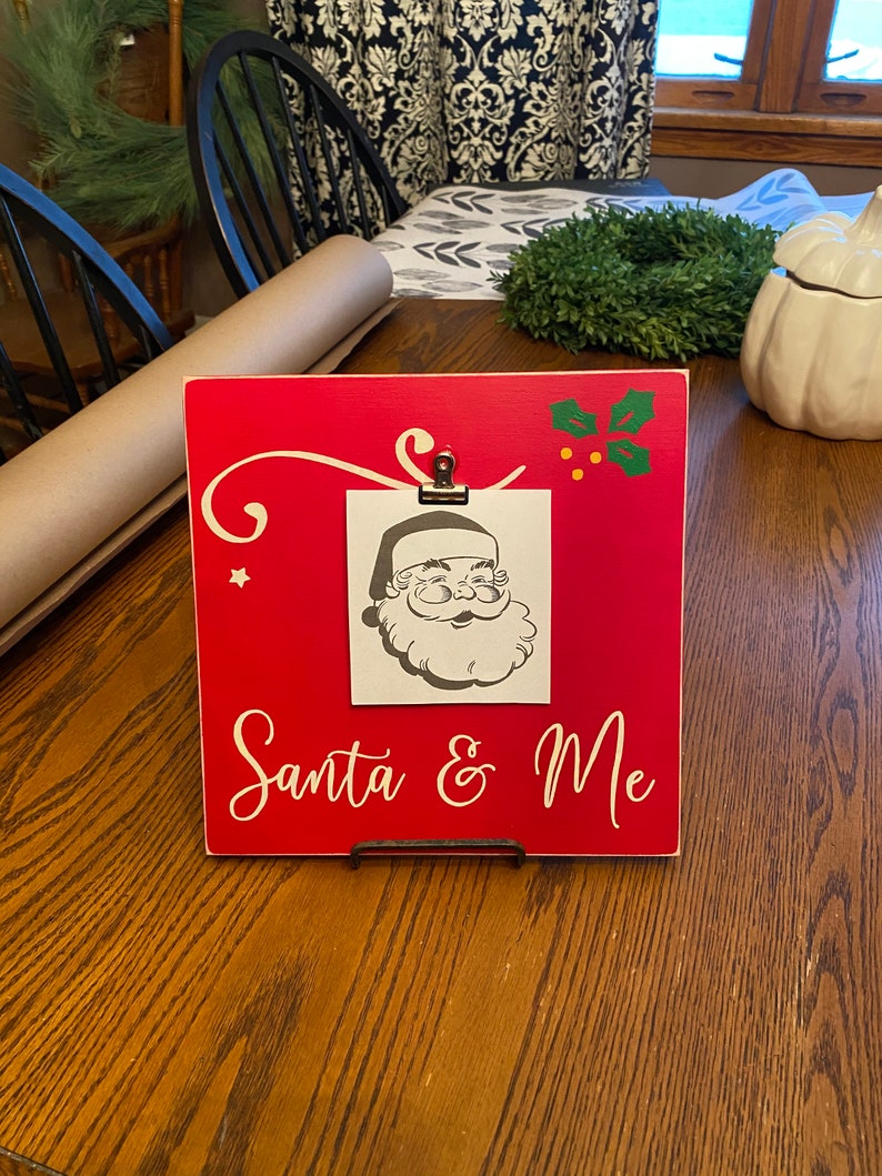 Santa & Me Christmas Photo Frame Christmas Decor Photo Clip - Etsy
