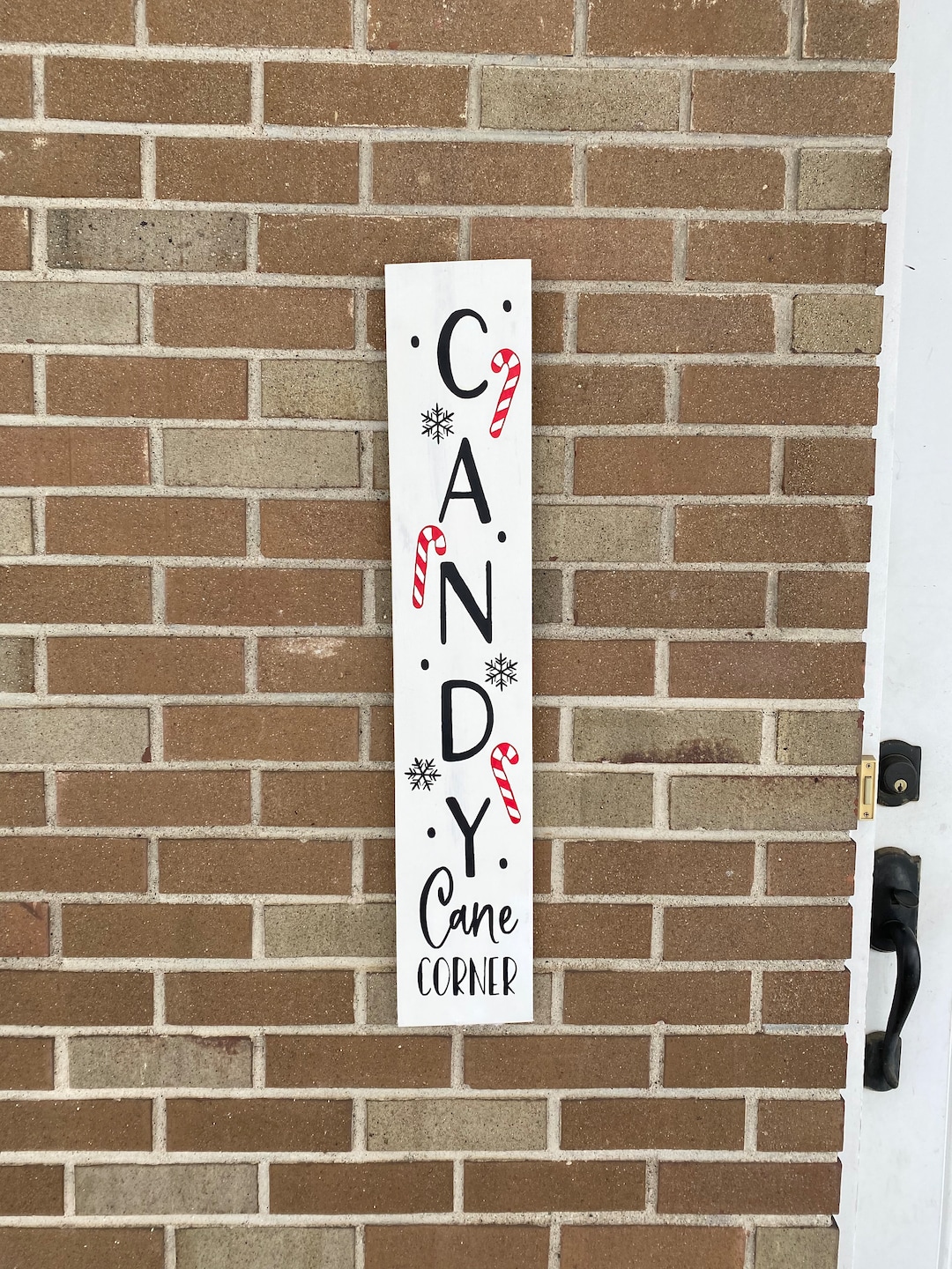 Christmas Porch Decor "candy Cane Corner" Wood Sign, A Vertical ...
