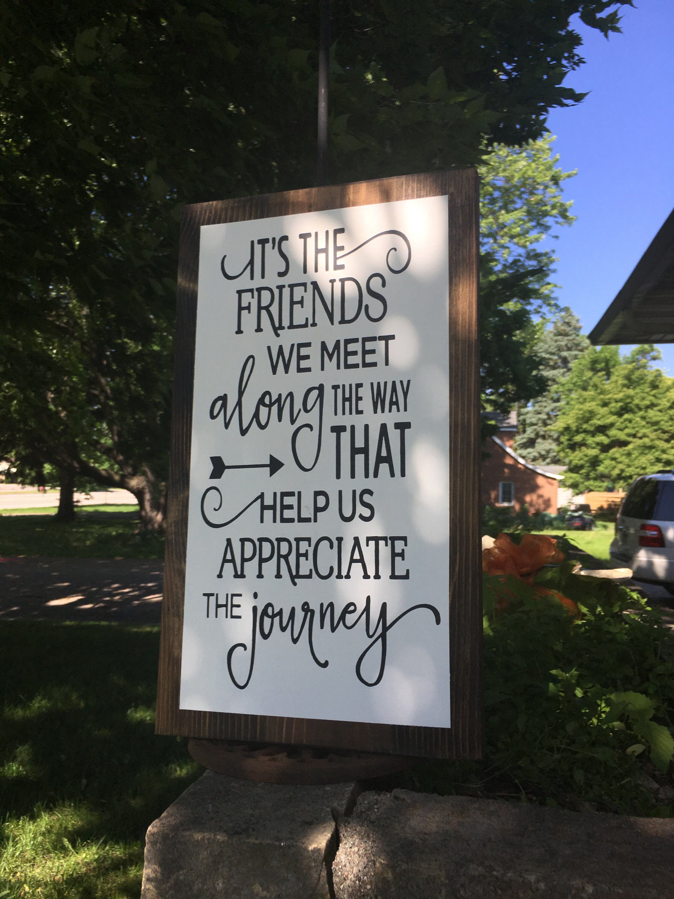 Wood Friend Sign it's the Friends We Meetalong the | Etsy