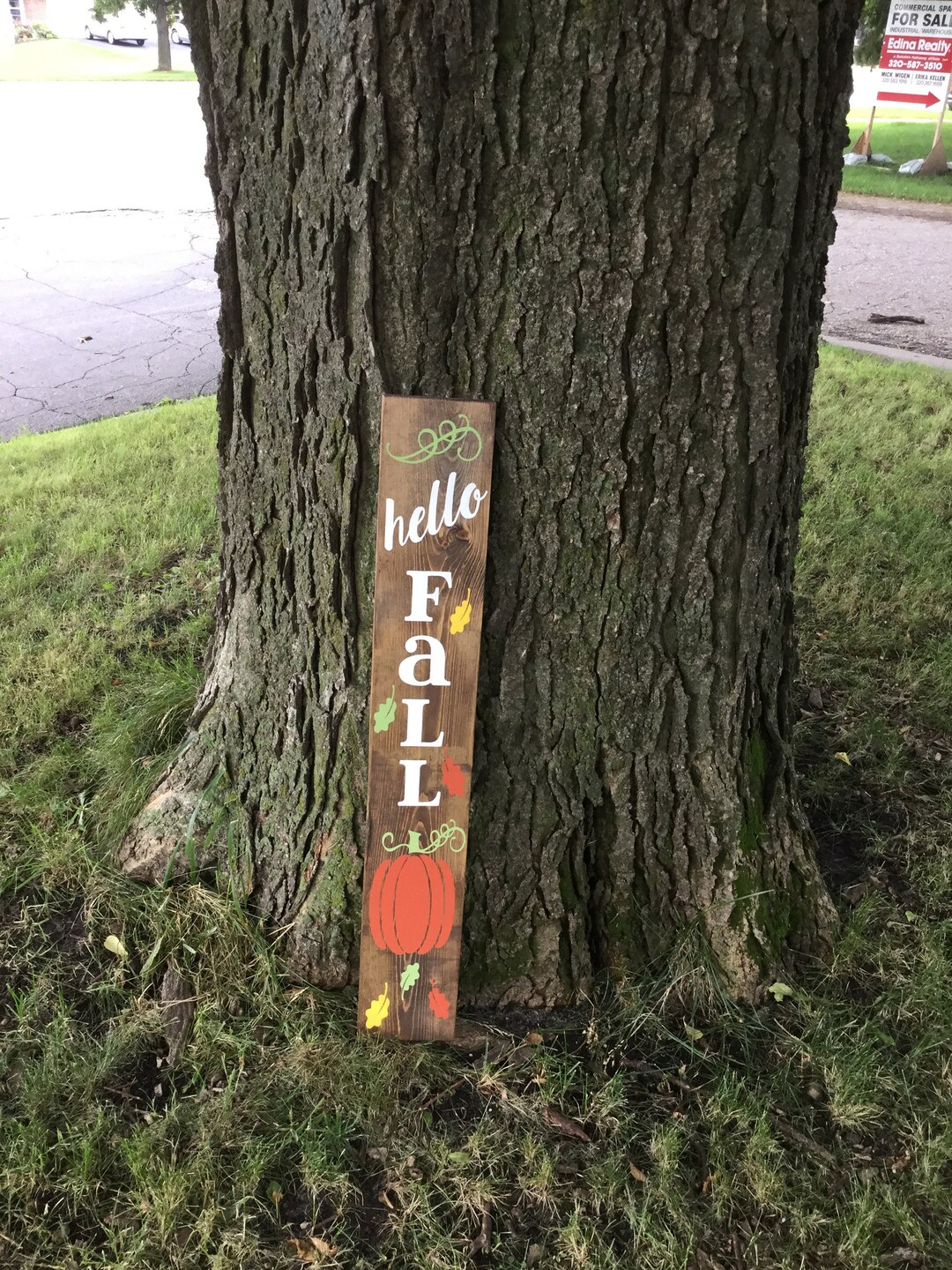 Hello Fall Porch Sign | Fall Sign | Fall Decor | Porch Sign | Autumn ...