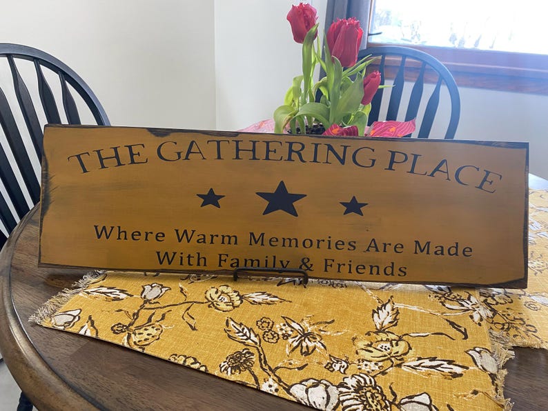 Primitive Gatherings 'the Gathering Place' Wood Sign Rustic Farmhouse ...