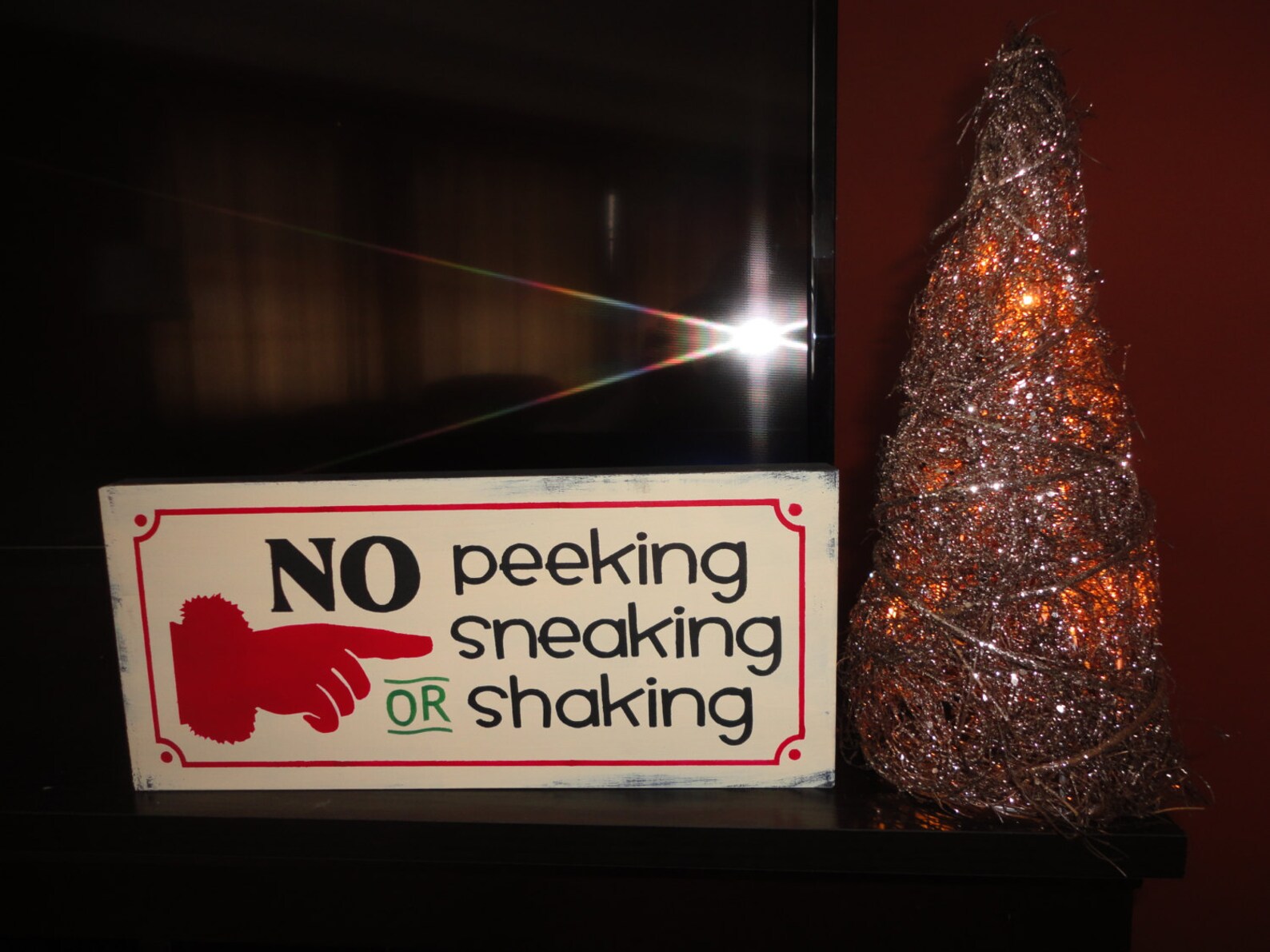 Christmas Sign/no Peekingsneaking or Shaking/christmas - Etsy