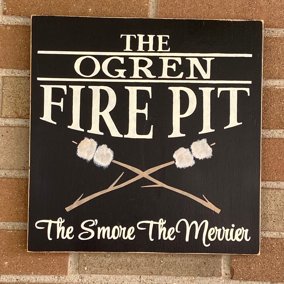 Personalized Firepit Campfire Bonfire Wood Sign Smores Fire Marshmallow ...