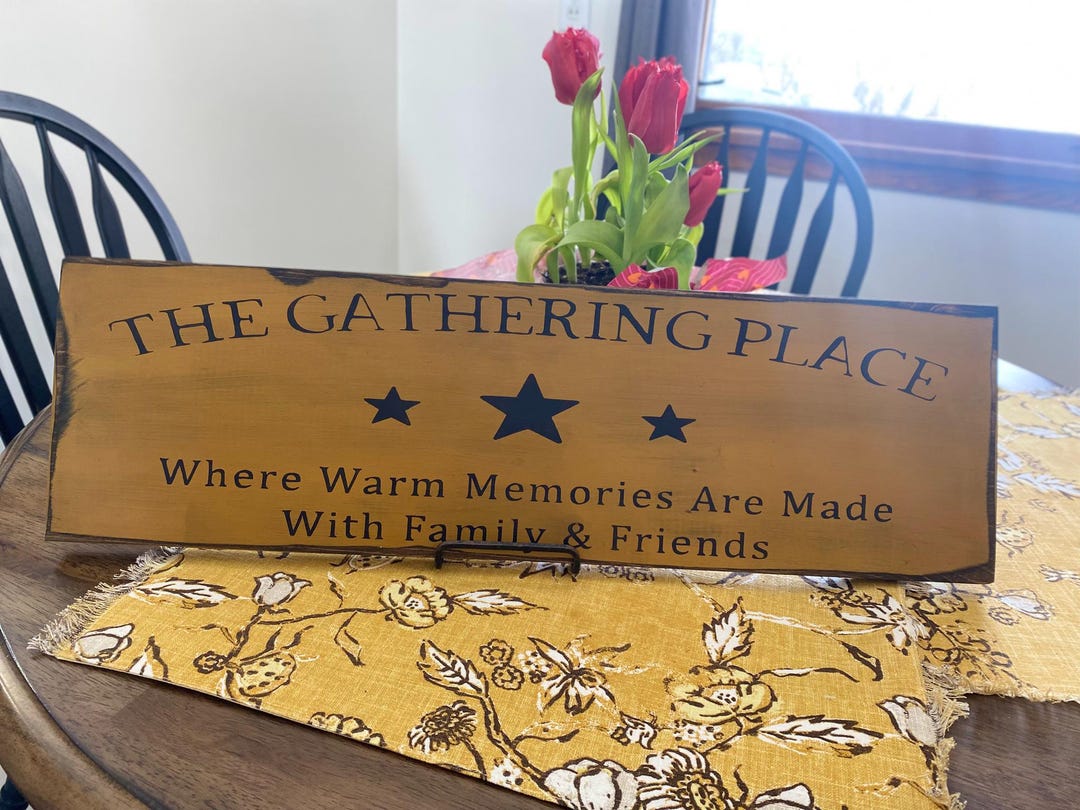 Primitive Gatherings 'the Gathering Place' Wood Sign Rustic Farmhouse ...