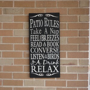 PATIO Rules Sign Wood Sign Porch sign Cabin Sign Deck | Etsy
