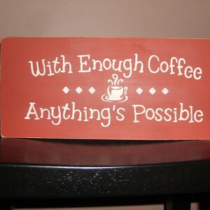 Hand Painted Coffee Sign: Rustic Farmhouse Kitchen Decor (12" X 6") - Etsy