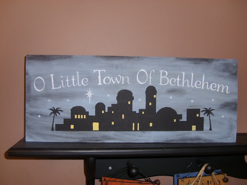 Bethlehem Christmas Wood Sign: Nativity Scene, Holiday Decor (8x18) - Etsy