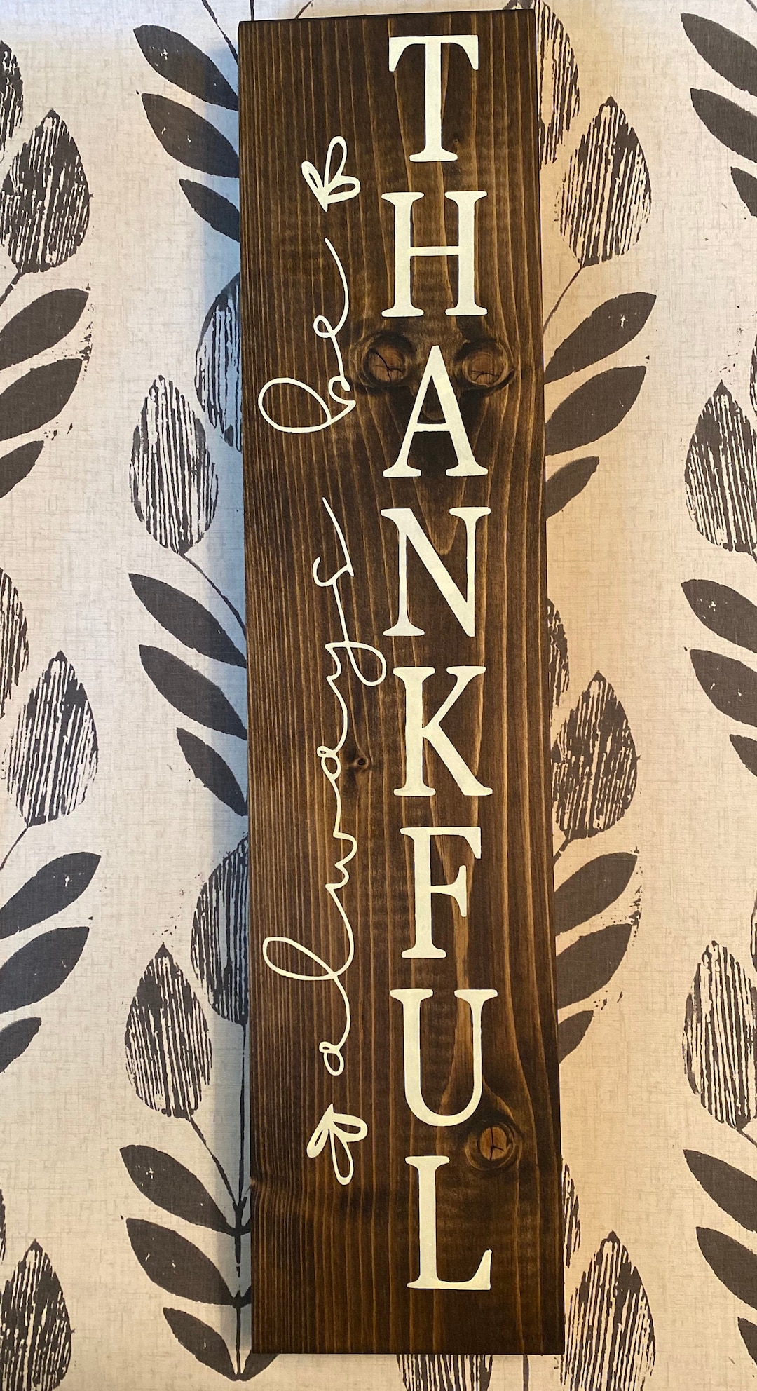 Always Be Thankful Wood Sign: Stained Fall Porch Decor - Etsy