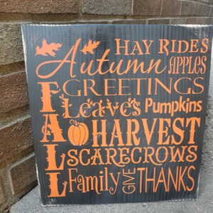 FALL WOOD Sign / Fall Decor , Halloween Decor , Thanksgiving Decor ...