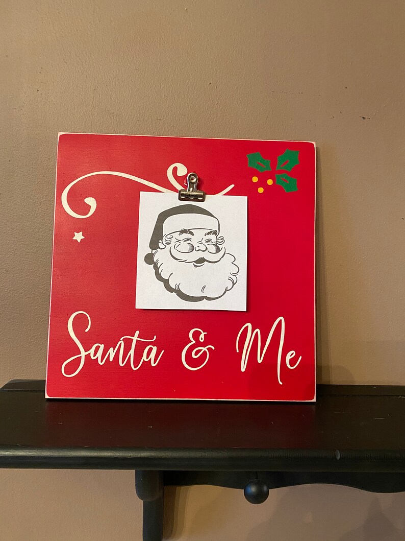 Santa & Me Christmas Photo Frame Christmas Decor Photo Clip - Etsy