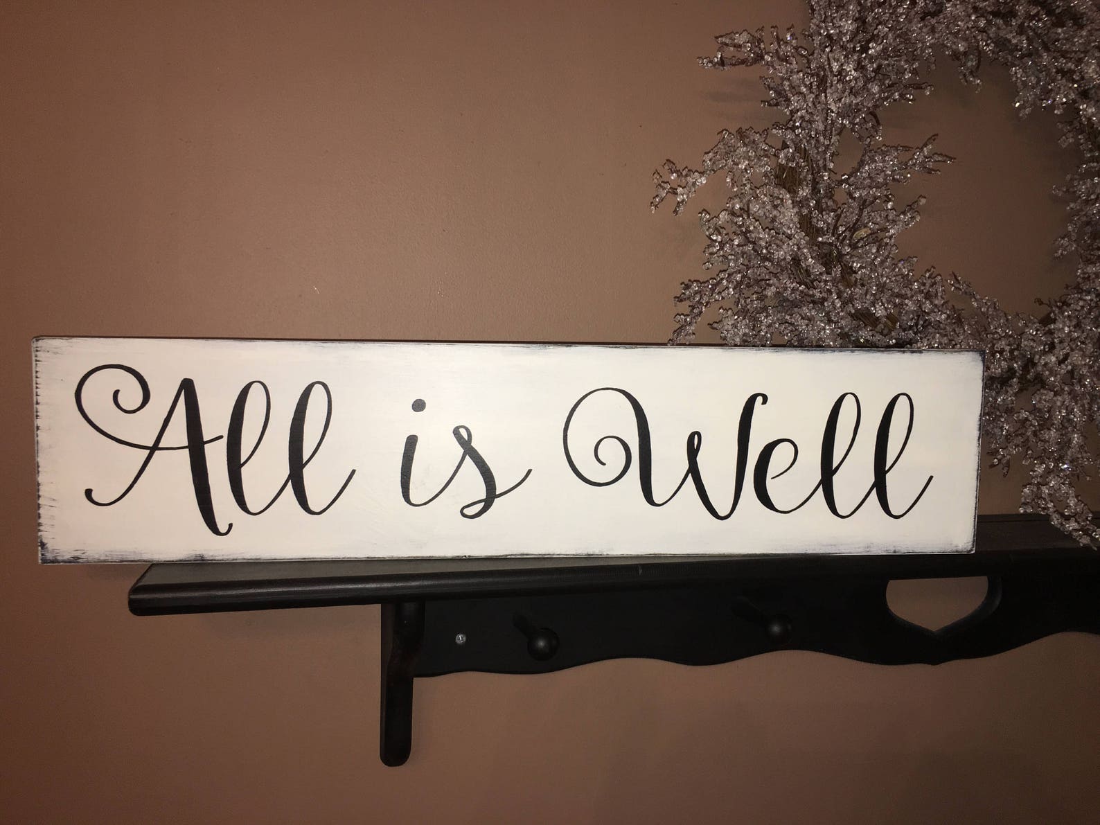 All is Well Rustic Wood Sign Hand Painted Sign Inspirational | Etsy