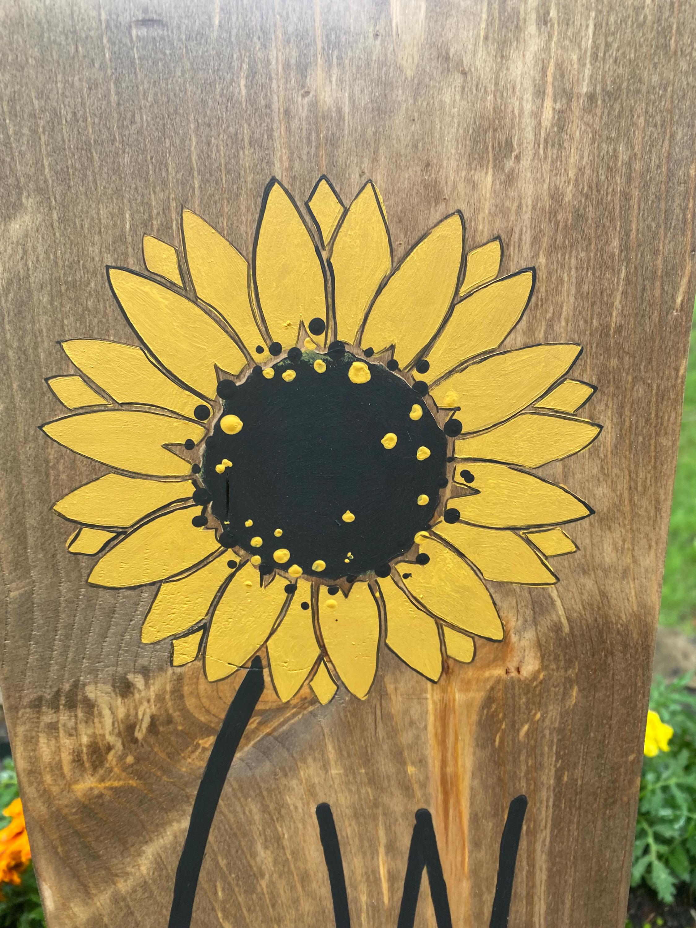 Sunflower Welcome Sign: Rustic Wood Vertical Porch Decor (48x7.5) - Etsy