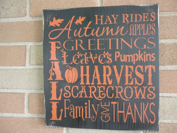 FALL WOOD Sign / Fall Decor Halloween Decor Thanksgiving | Etsy