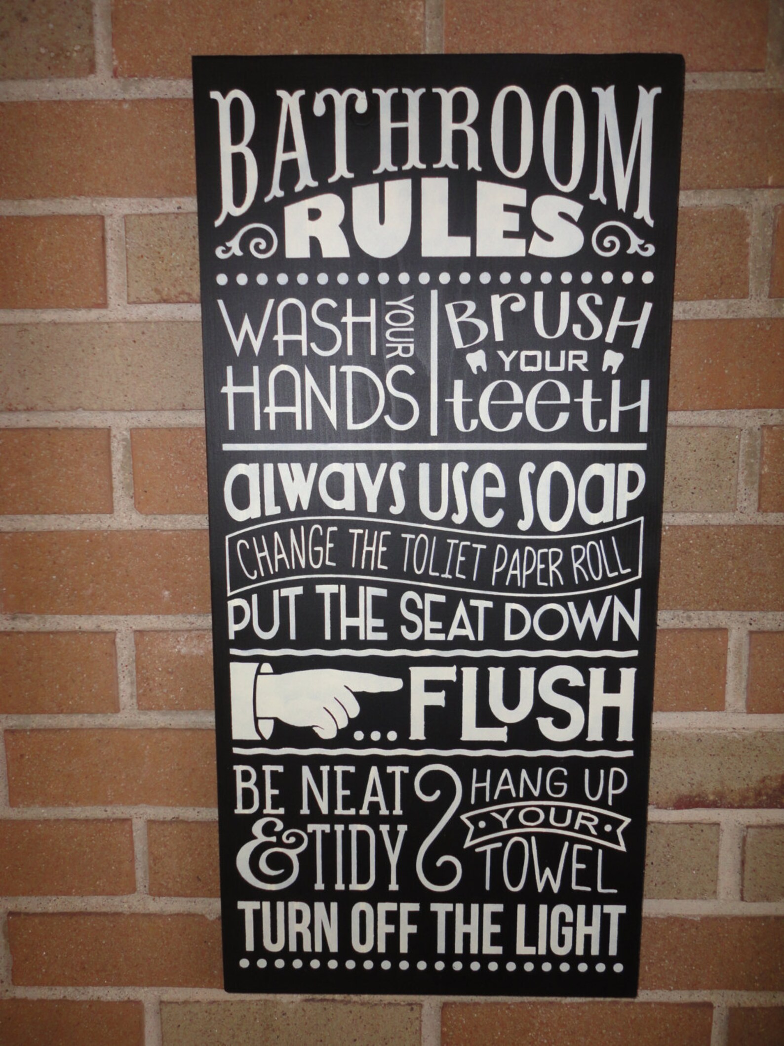 Bathroom Sign / BATHROOM RULES Sign / Bathroom Sign / Home | Etsy