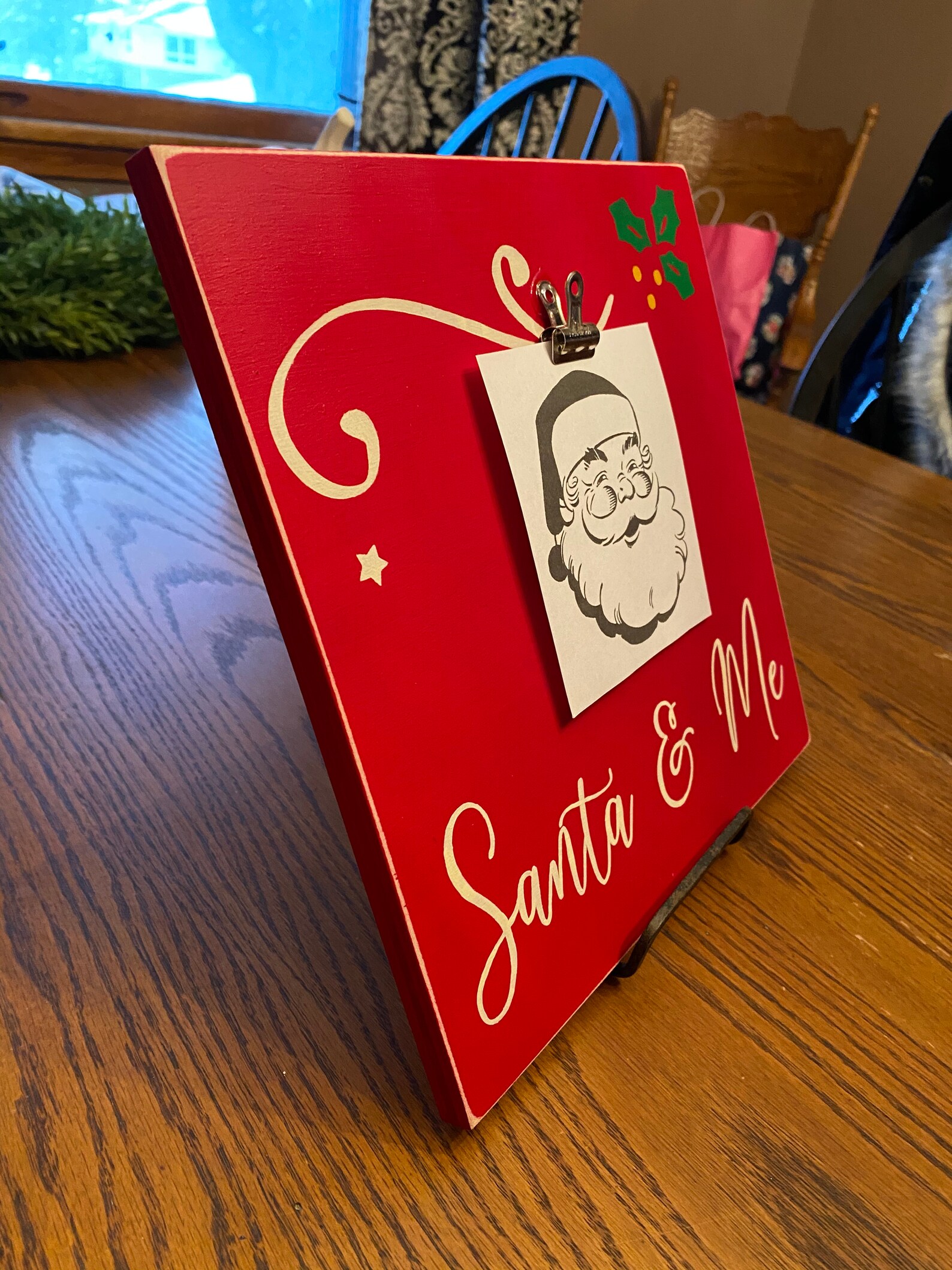 Santa & Me Christmas Photo Frame Christmas Decor Photo Clip - Etsy