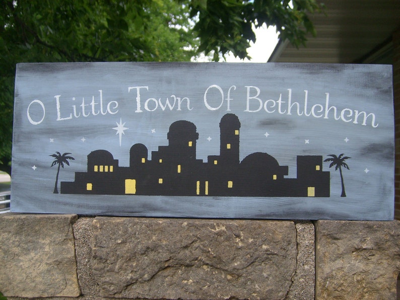 Bethlehem Christmas Wood Sign: Nativity Scene, Holiday Decor (8x18) - Etsy